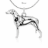 Sterling Silver Rhodesian Ridgeback Body W/Lion Necklace at Animalden