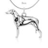 Sterling Silver Rhodesian Ridgeback Body W/Lion Necklace at Animalden