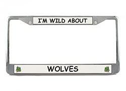 Wolf License Plate Frame, License Plate Frames, Wolf Gifts | Animalden.com