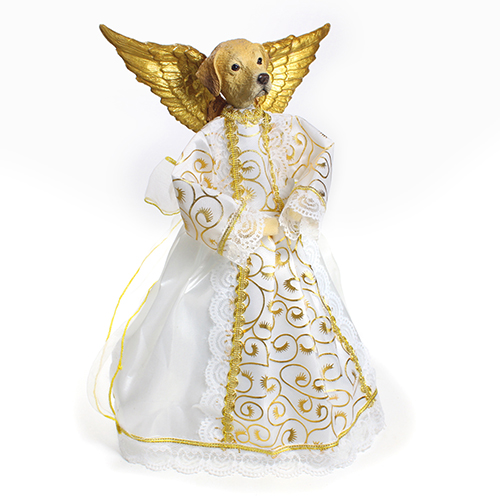 Yellow Lab Angel Christmas Tree Topper at Animalden.com