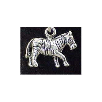 Zebra Sterling Silver Charm - Animalden.com