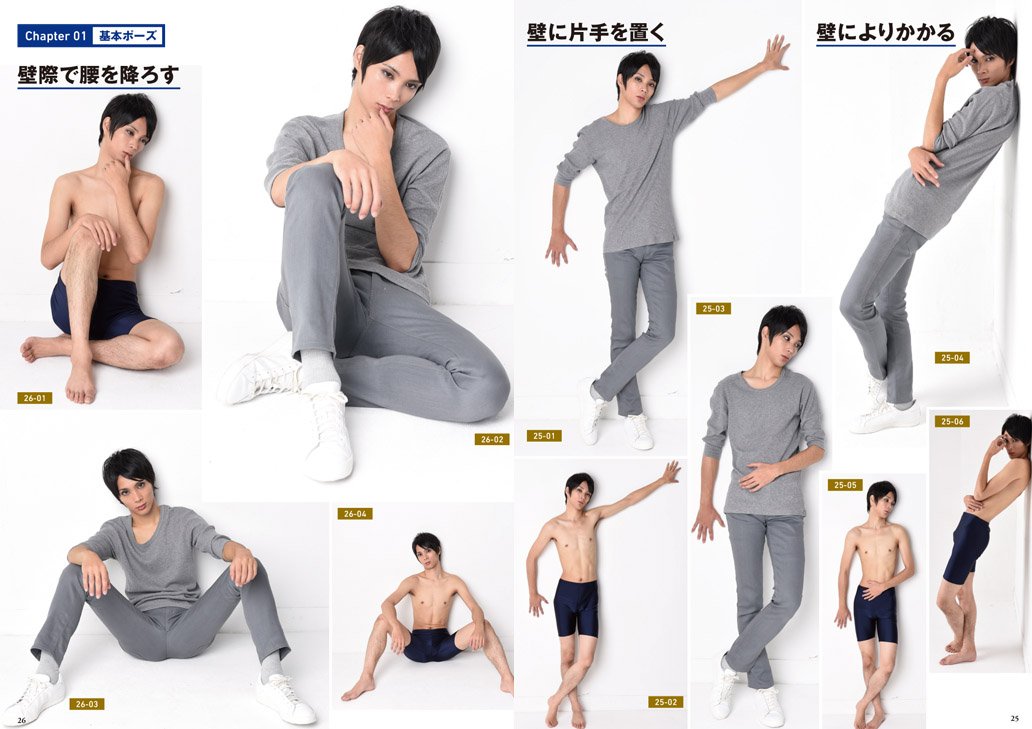 Beautiful Man's Pose Collection Reference Book - Anime Books