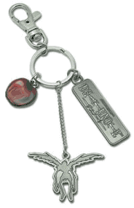 Death Note: Metal Key Chain - Ryuk, Apple and Logo - Anime Books