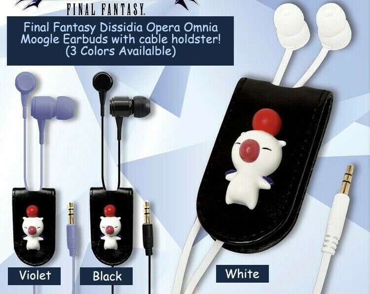 Final Fantasy Dissidia Opera Omnia Moogle Earbuds White Headphones ...