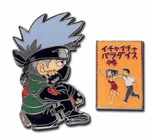 Naruto: Metal Pins - Kakashi & Book (Set of 2) - Anime Books