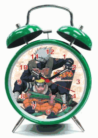 Naruto: Twinbell Alarm Clock - Naruto and Kakashi (Green) - Anime Books