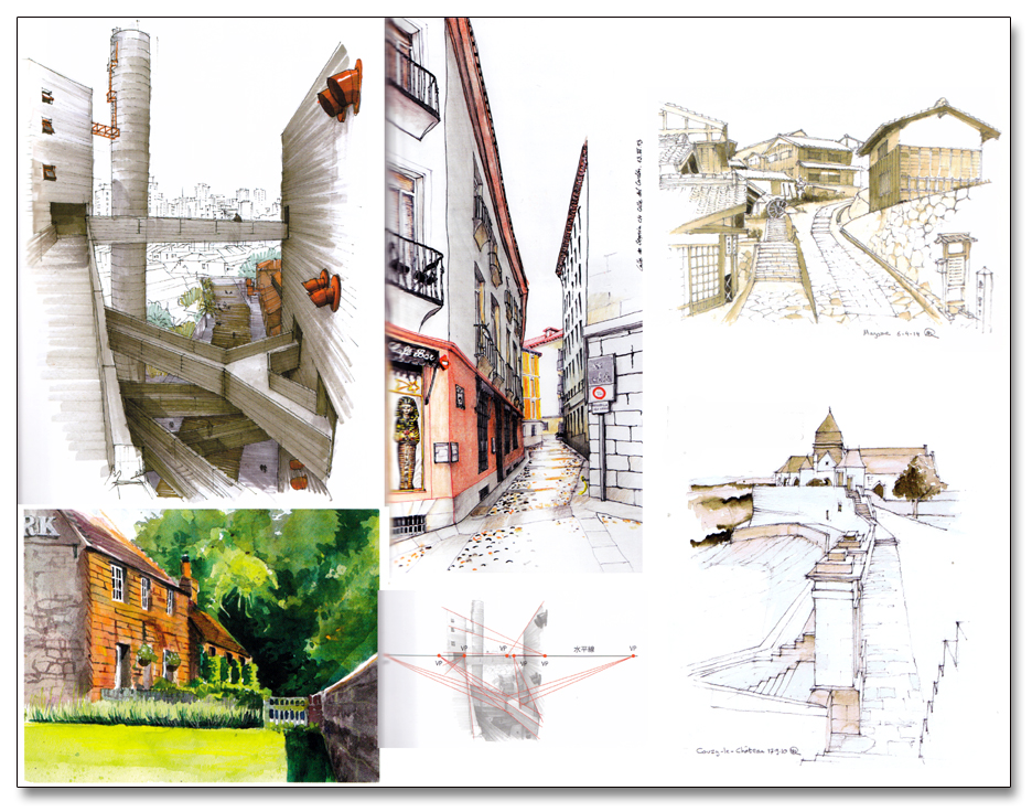 Personal Perspective of Composition: Building & Street Sketch Reference ...
