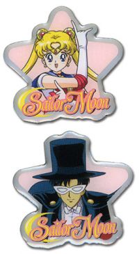Pins: Sailor Moon - Moon and Tuxedo Mask (Kamen) (Set of 2) - Anime Books