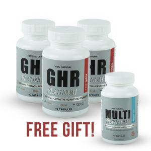 GHR Men's Platinum 3 Bottles PLUS FREE Vitamin Special
