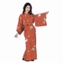 Red Yukata Robe with Flowers, Exotic Cotton Kimono from Japan, at ...