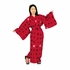 Women's Red Cotton Robe with Chinese Characters, Japanese Yukata at ...