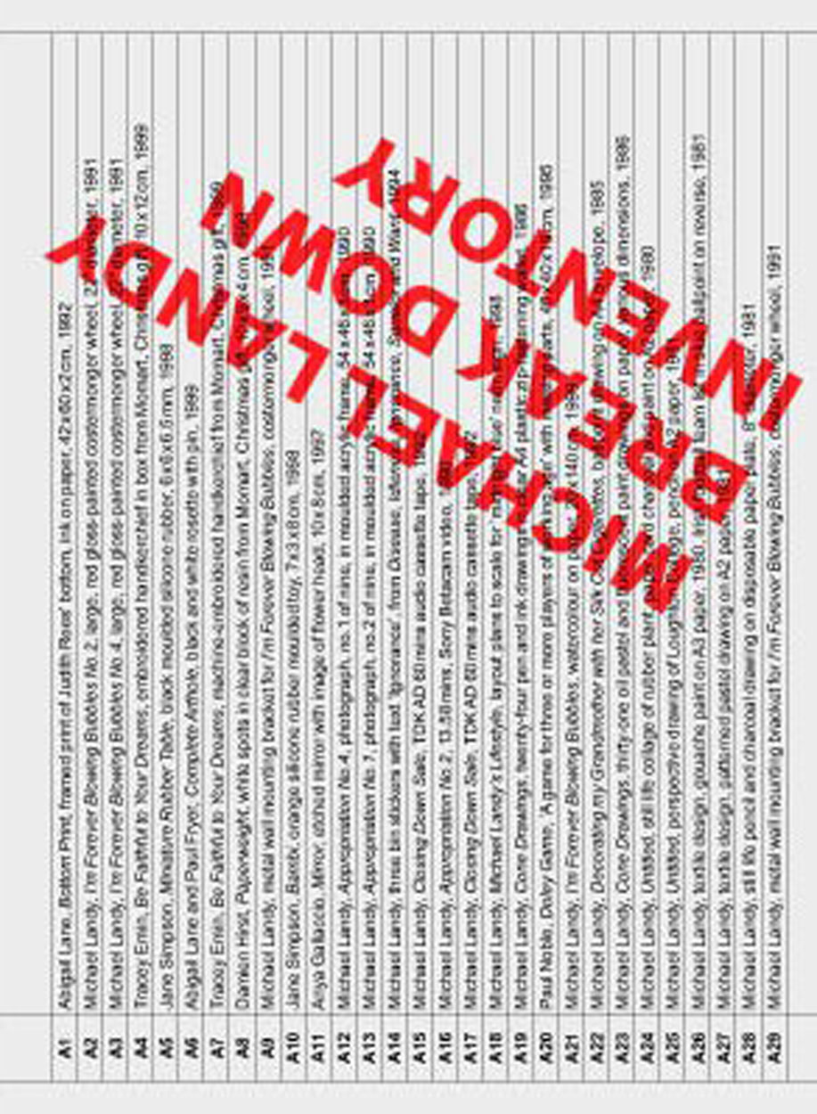 Michael Landy: Break Down Inventory - ARTBOOK|D.A.P.