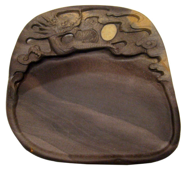 Carved Chinese Duan Ink Stone in Silk Box - Dragon, Premium Chinese ...