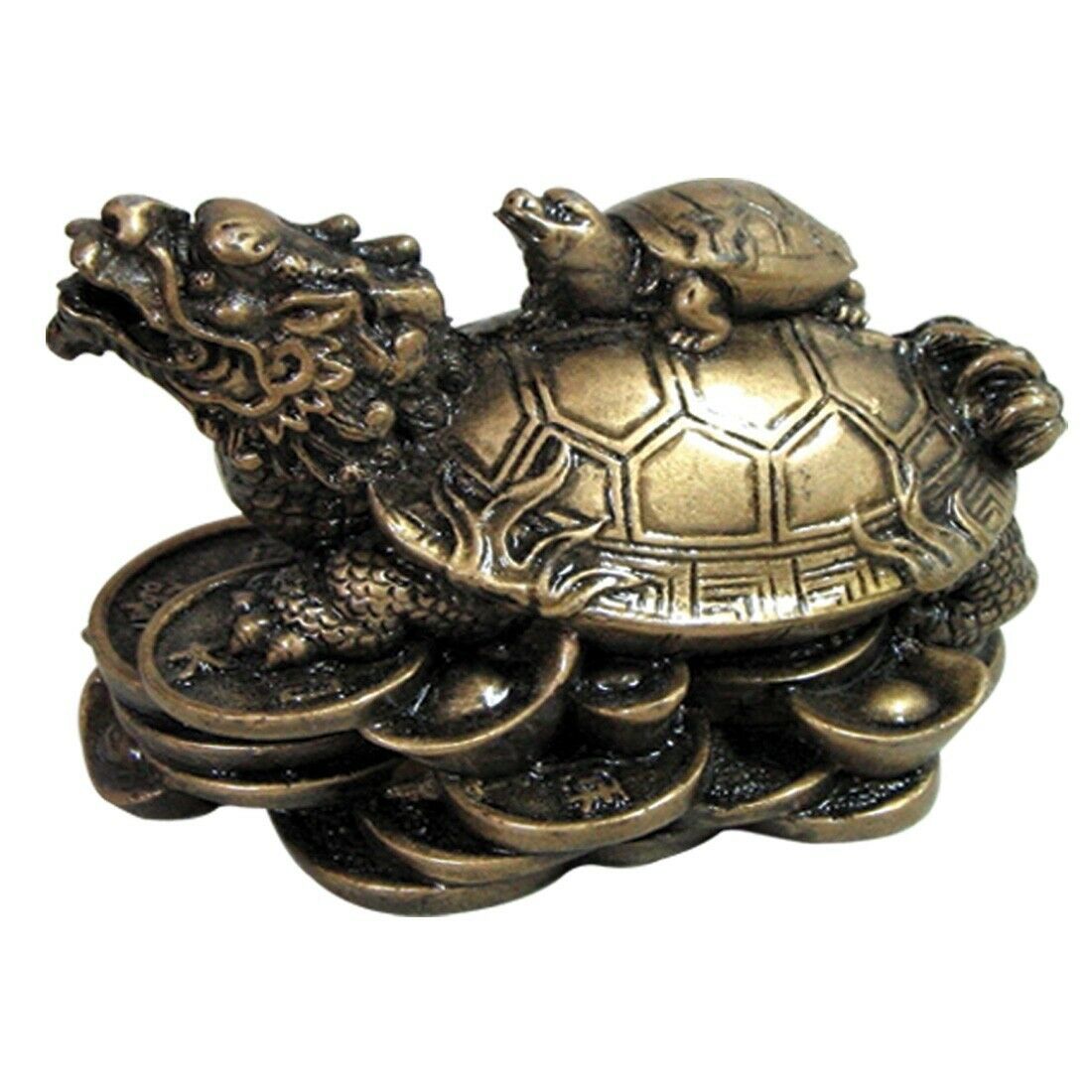 Chinese FengShui Money Turtle - Polystone - Gold, Chinese Turle Crafts