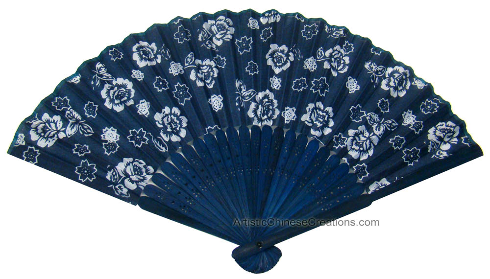 Chinese Hand Fan - Flowers, Chinese Batik Fans, Chinese Gifts, Oriental ...