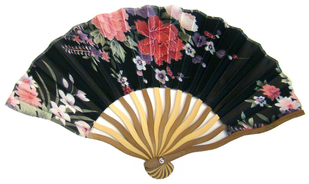 Chinese Silk Hand Fan - Flowers, Oriental Folding Fans, Asian Fans
