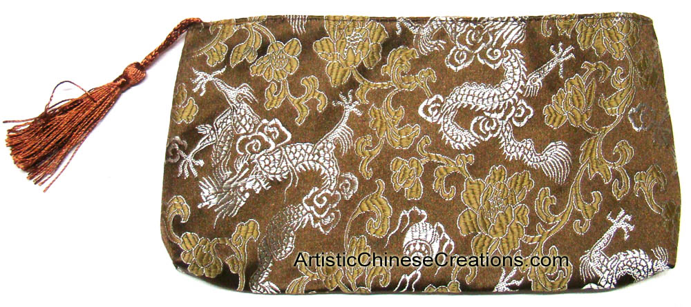 Chinese Silk Purse - Dragons, Oriental Silk Embroidery, Embroidered ...