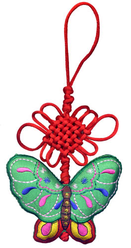 Chinese Knots - Embroidered Butterfly, Chinese Folk Wall Decor ...