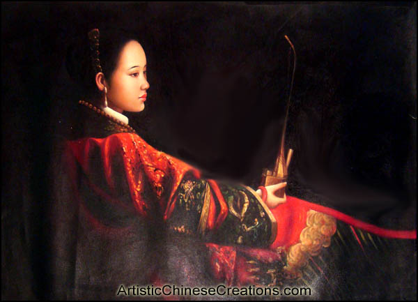 Chinese Oil painting - Qing Dynasty Princess, Chinese Modern Art ...