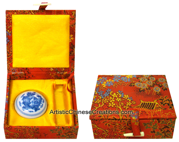 Chinese Red Ink Pad with Box, Chinese Seal Carving, Chinese Chops ...