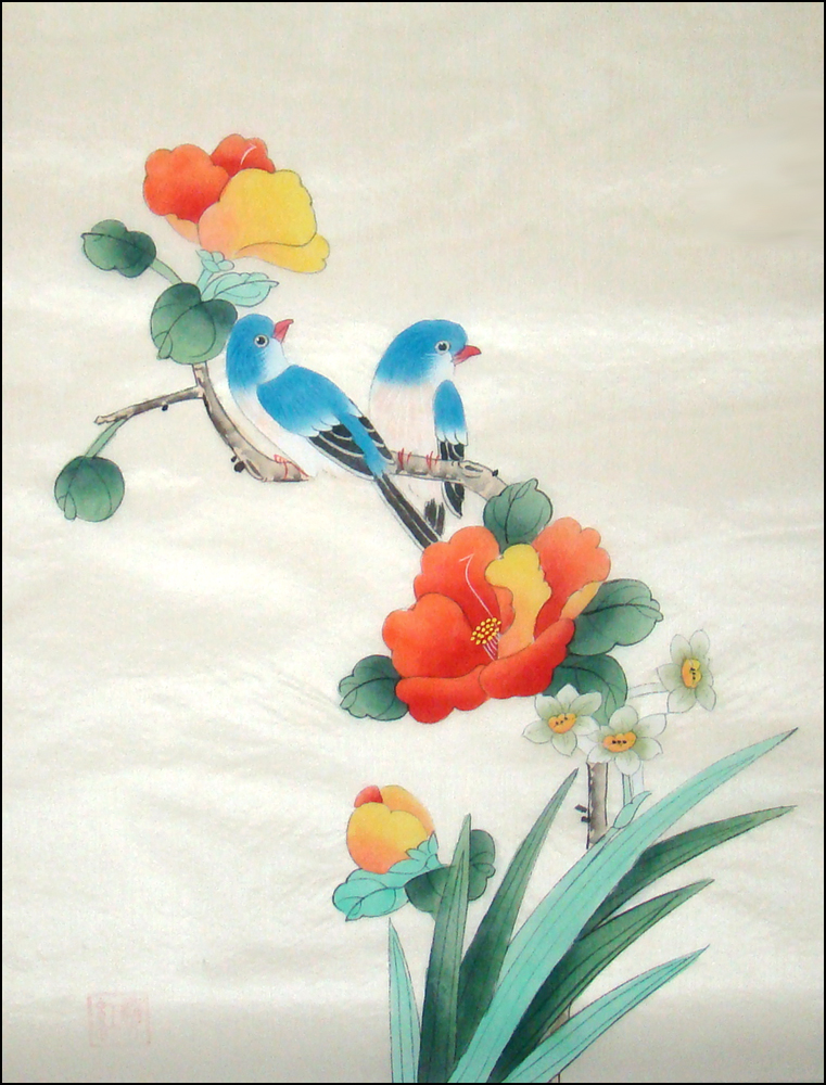Chinese silk painting store