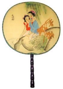 Chinese Silk Hand Fan - Maidens, Oriental Asian Fans