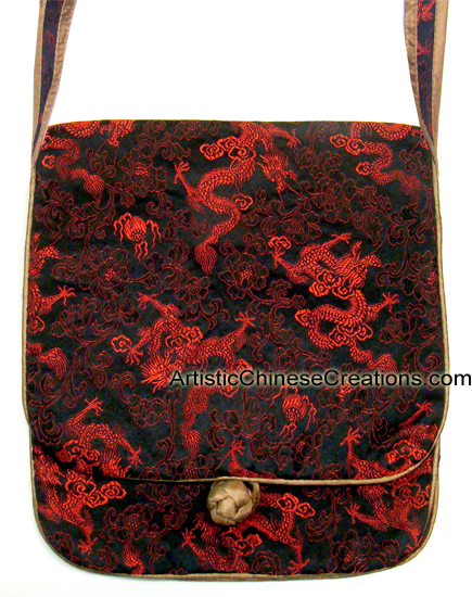 Chinese Silk Handbag - Chinese Dragon Symbols, Oriental Purses, Asian Bags