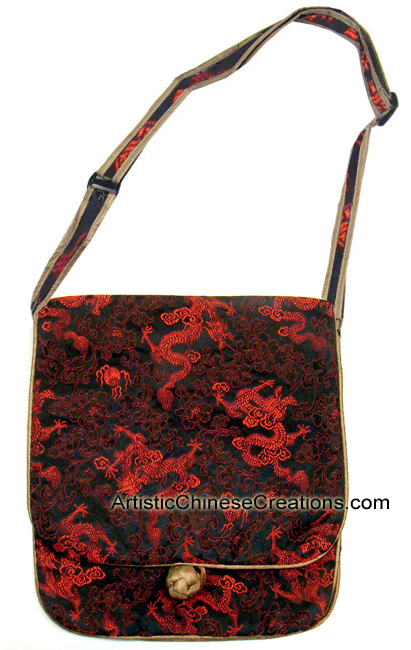Chinese Silk Handbag - Chinese Dragon Symbols, Oriental Purses, Asian Bags