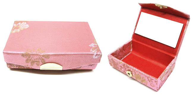 Chinese Silk Jewelry Box - Flowers, Asian Jewelry