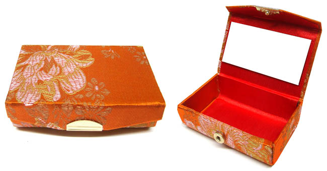 Chinese Silk Jewelry Box - Flowers, Chinese Silk Gifts, Oriental Silk ...