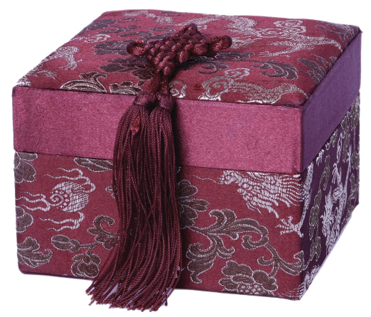Chinese Silk Jewelry Box - Dragon, Oriental Silk Boxes
