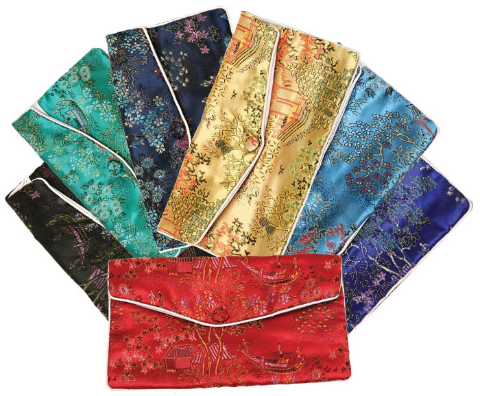 Chinese Silk Purse - Assorted Colors, Silk Wallets, Oriental Wallets