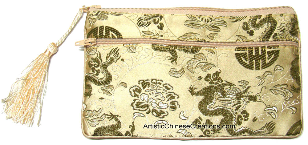 Chinese Silk Purse - Dragon & Good Fortune Symbols, Asian Purses ...