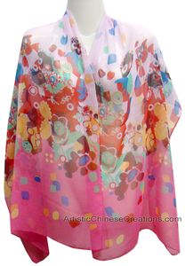 Chinese Silk Scarf, Chinese Scarves, Asian Scarves, Oriental Silk Gifts