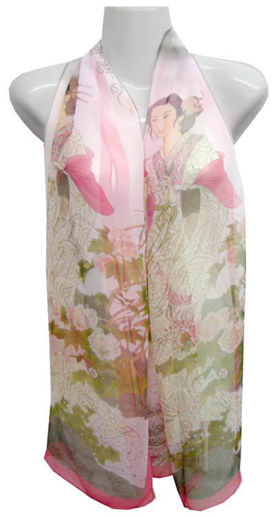 Chinese Silk Scarf - Chinese Princess, Oriental Scarves, Womens Clothing