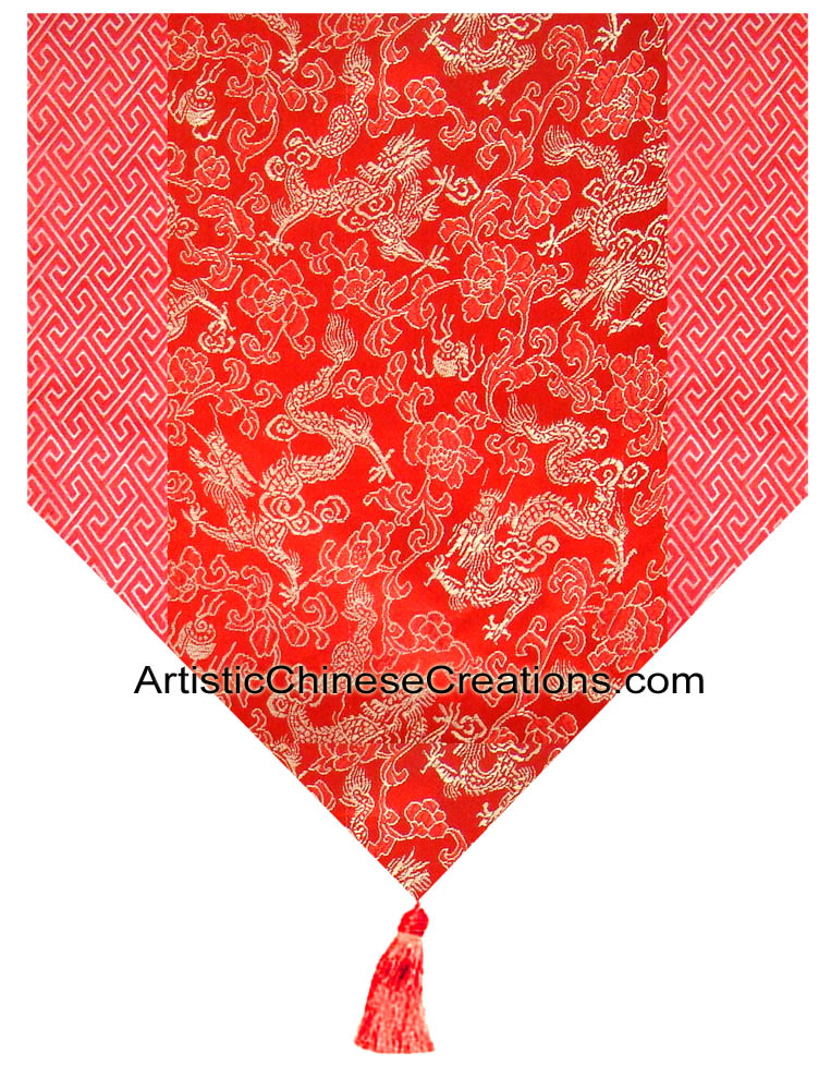 Chinese Silk Table Runner - Dragons, Oriental Table runners, Wedding ...