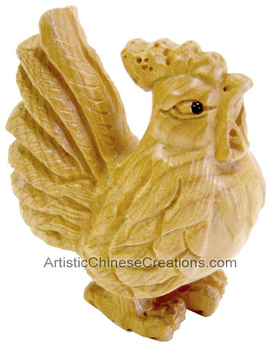 Chinese Wood Carving / Zodiac Symbol - Rooster, Chinese Gifts, Chinese ...