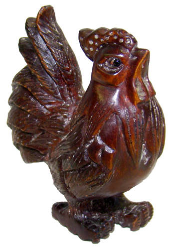 Chinese Wood Carving / Zodiac Symbol - Rooster, Chinese Zooster Symbol ...