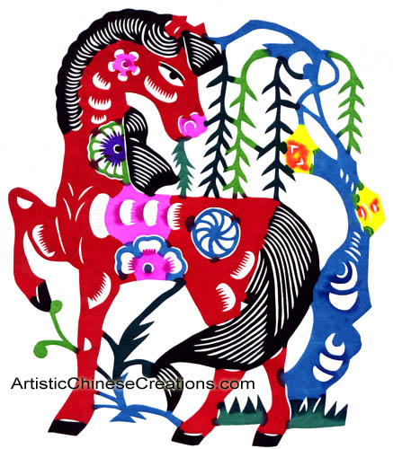 Chinese Zodiac Paper Cuts - Horse, Chinese Zodiac Animals, Chinese ...