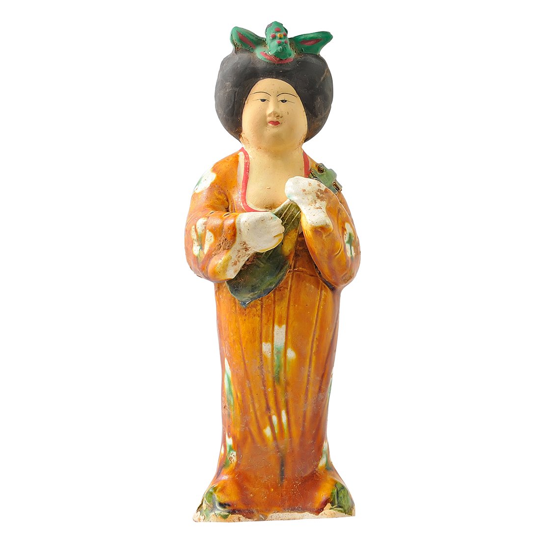 Tri-Color Tang Lady - Playing Pipa #9, Chinese Figurine, Tang Pottery ...