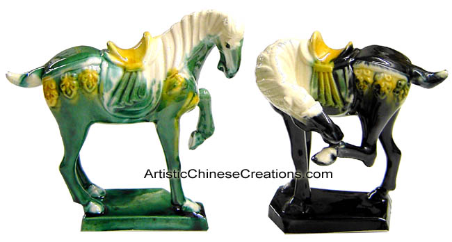 Tri-Color Tang Pottery - Horses, Chinese Pottery, Chinese Ceramics ...