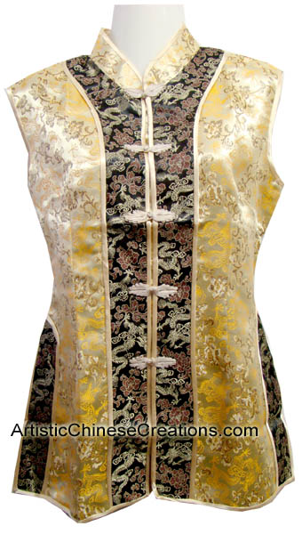 Women's Sleeveless Tops, Traditional Chinese Shirts, Asian Dragon Tops