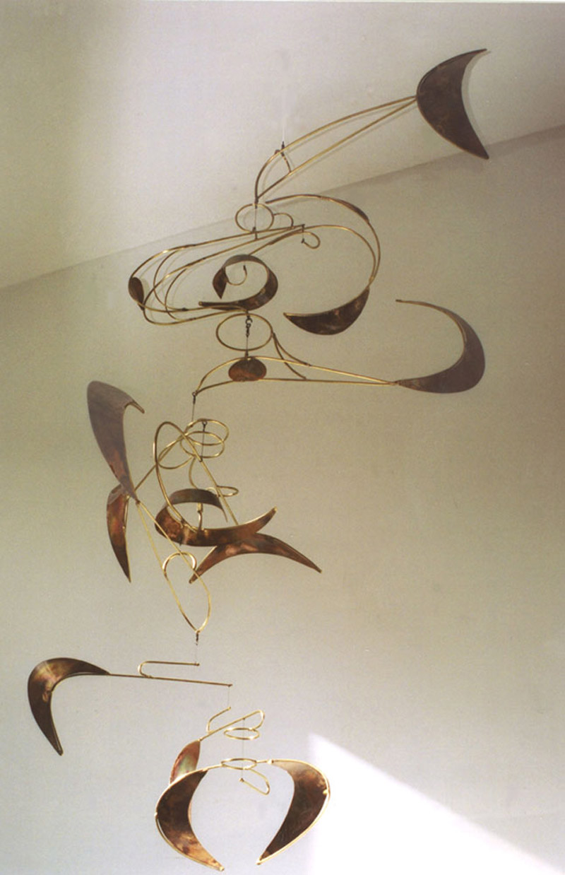 foyer, hanging metal, copper, brass, mobile, hotchkiss, art-