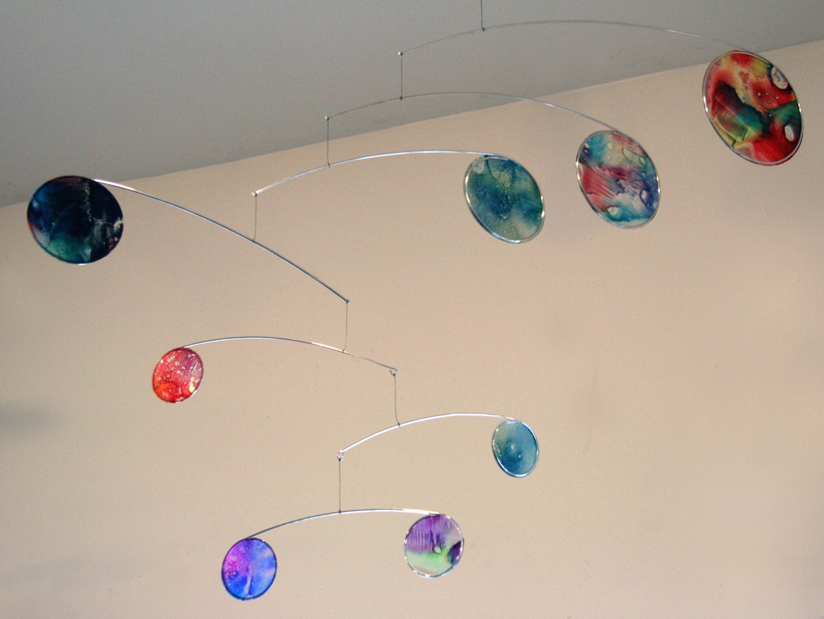 Hanging modern mobiles by Joel Hotchkiss Earth art mobile