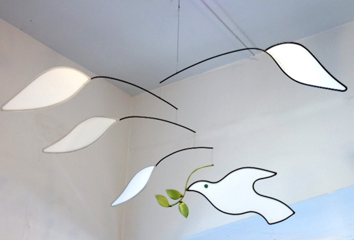 hanging mobile peace dove by joel hotchkiss