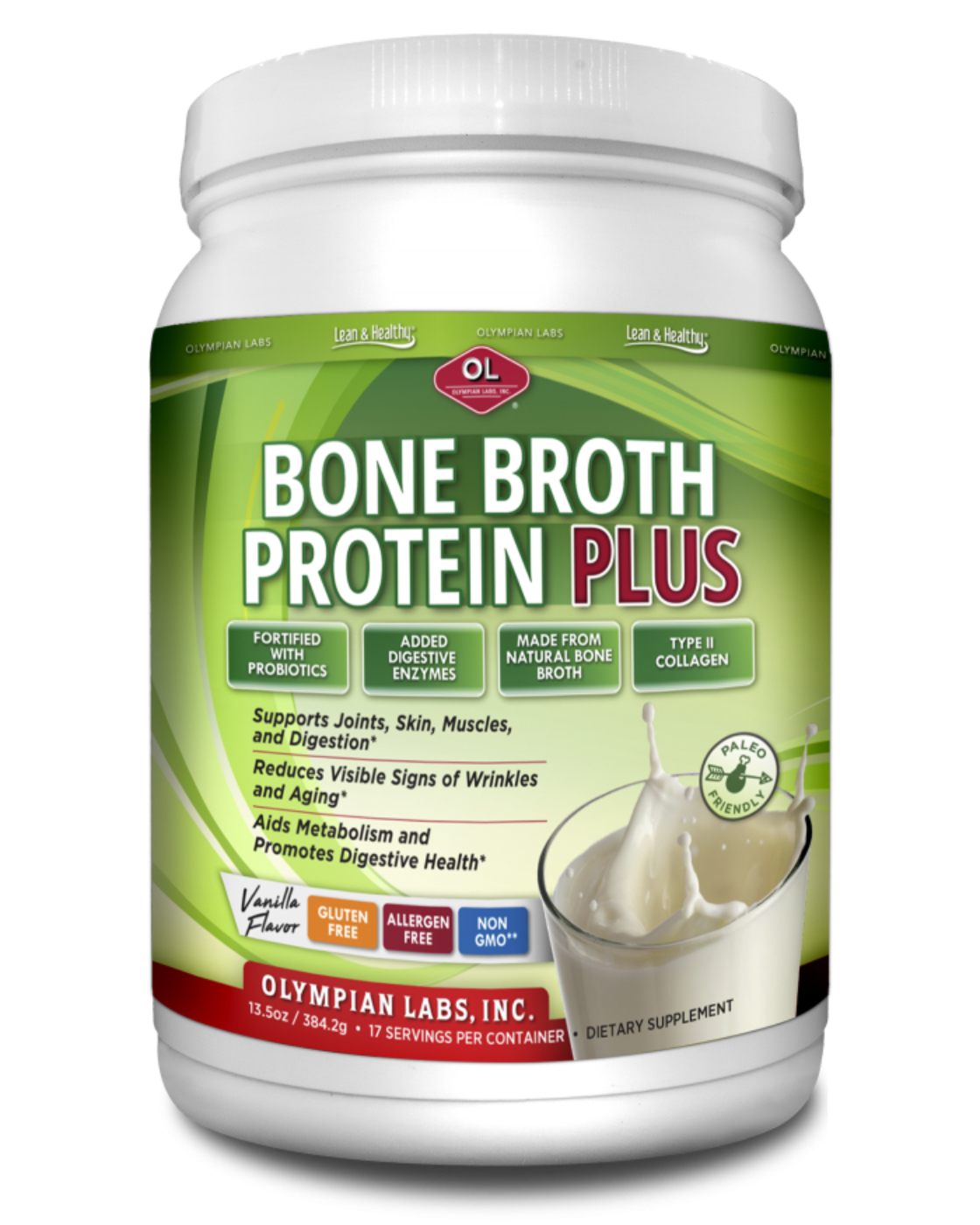 Bone Broth Protein Plus 13.5 oz by Olympia Labs | Austin Medical