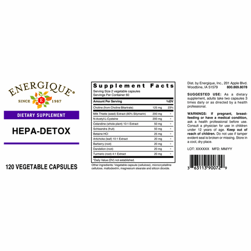 Hepa-Detox 120 T By Energique | Austin Medical