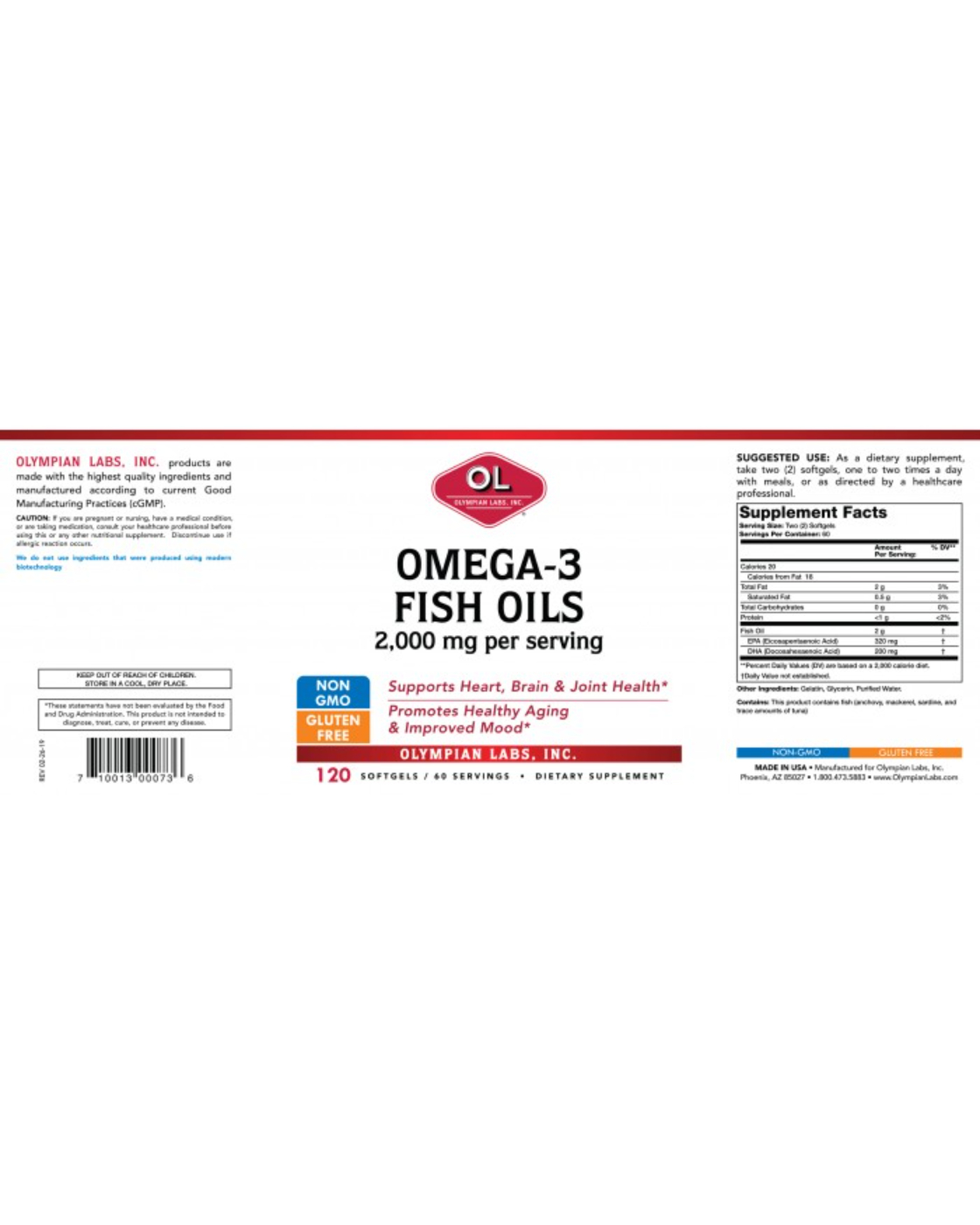 Omega 3 Fish Oils 2 G (60 Servings) | Austin Medical