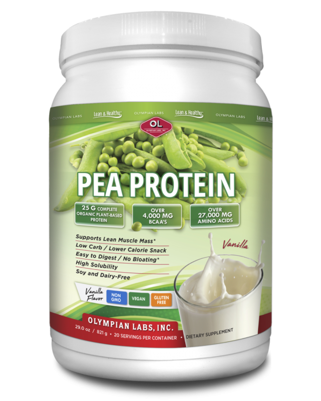 Pea Protein - Vanilla 25 G 29 oz by Olympia Labs | Austin Medical