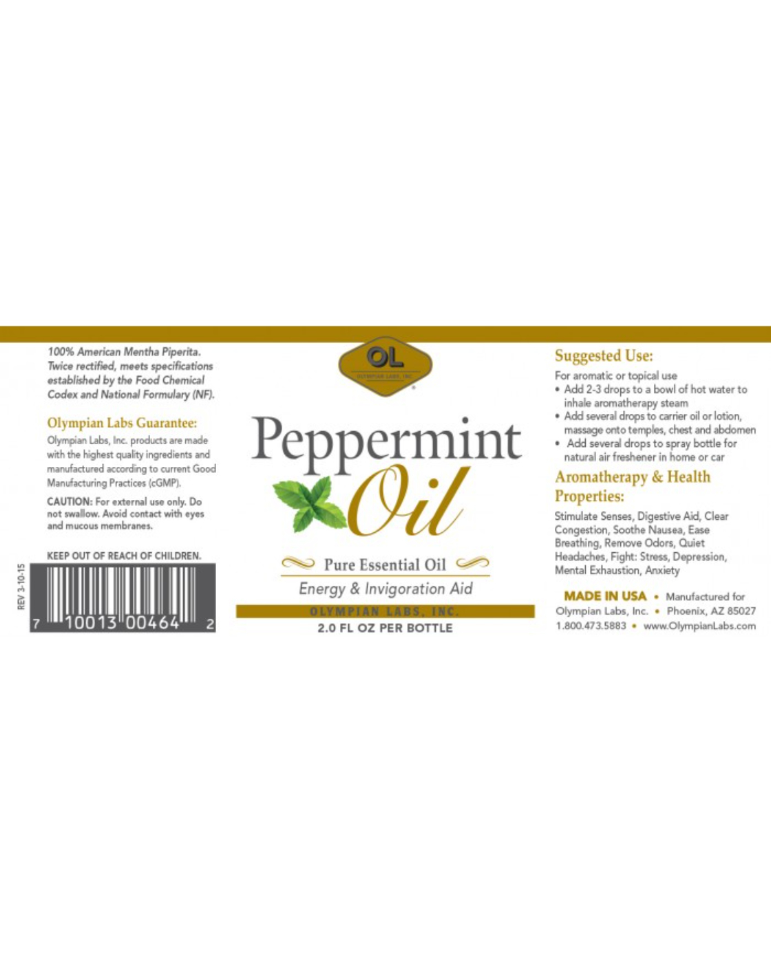 Peppermint Oil 2 fl oz by Olympia Labs | Austin Medical